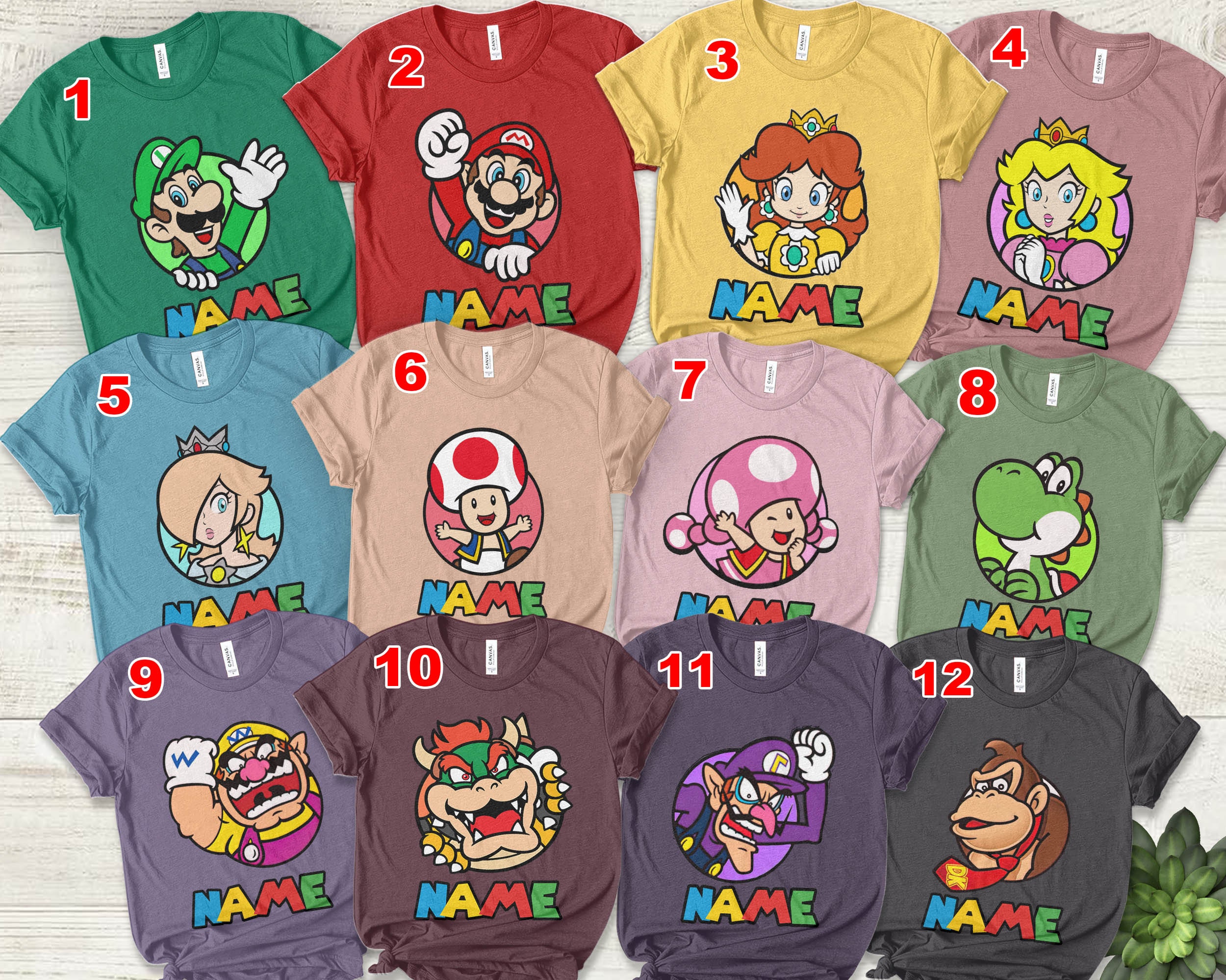Super Mario Shirt/super Mario Family Shirt/mario & Friend - Etsy