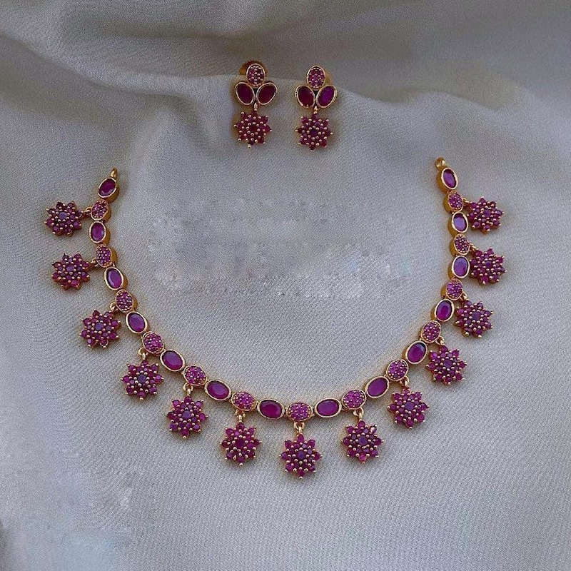 Indian Ruby Necklace - Etsy