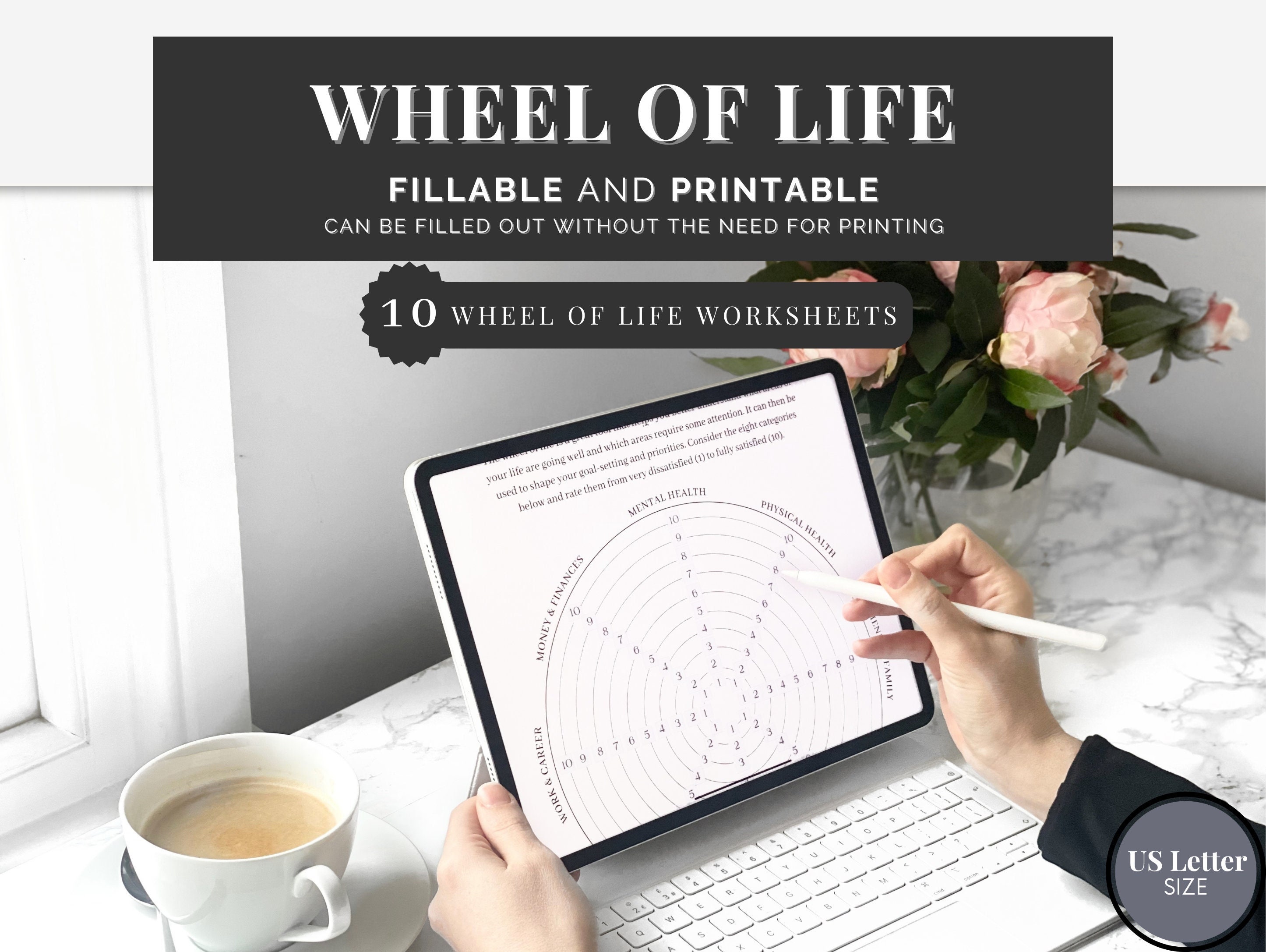 Wheel of Life, Coaching, Resources, Fillable, Printable, Worksheet ...