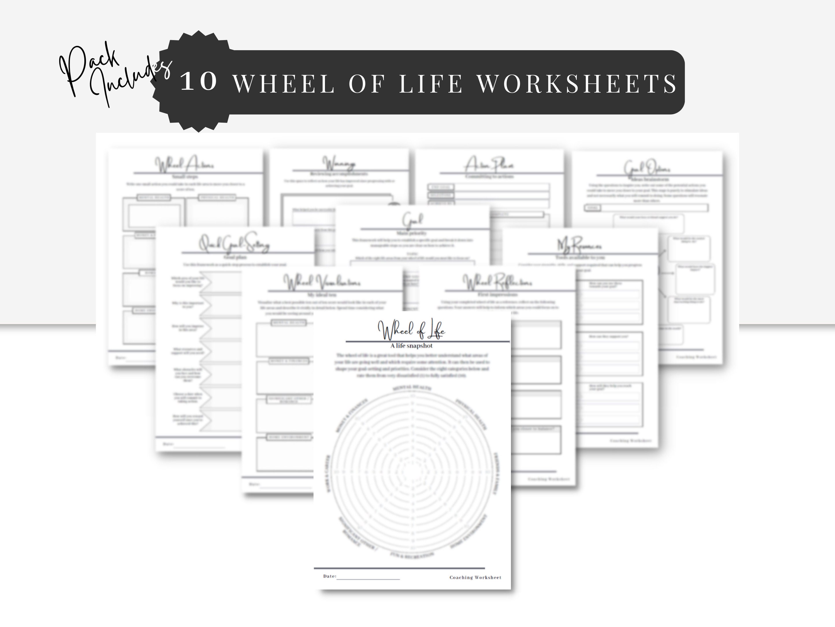 Wheel of Life, Coaching, Resources, Fillable, Printable, Worksheet ...
