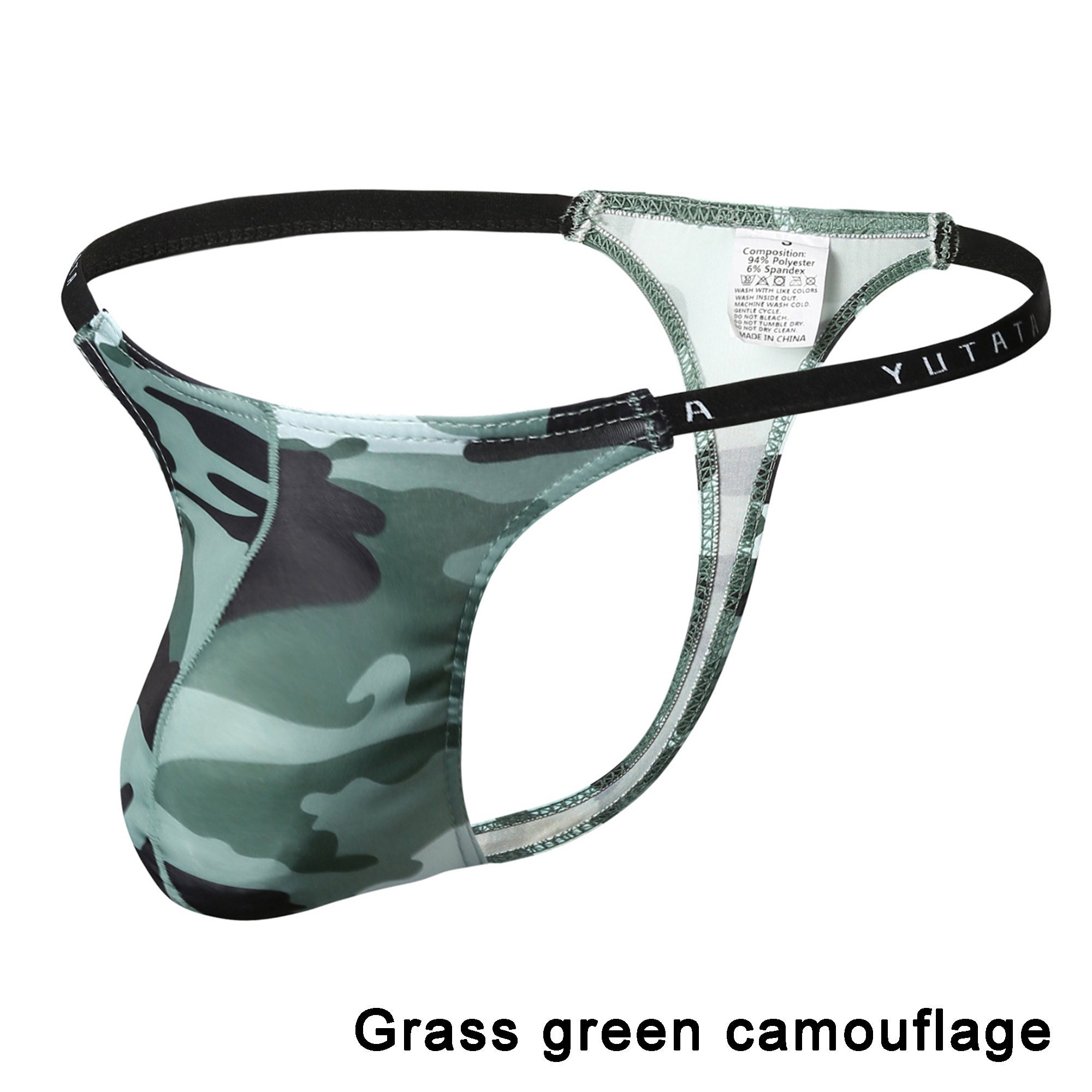 Camouflage Thong Briefs for Men, Men's Thong Briefs, High Elastic ...