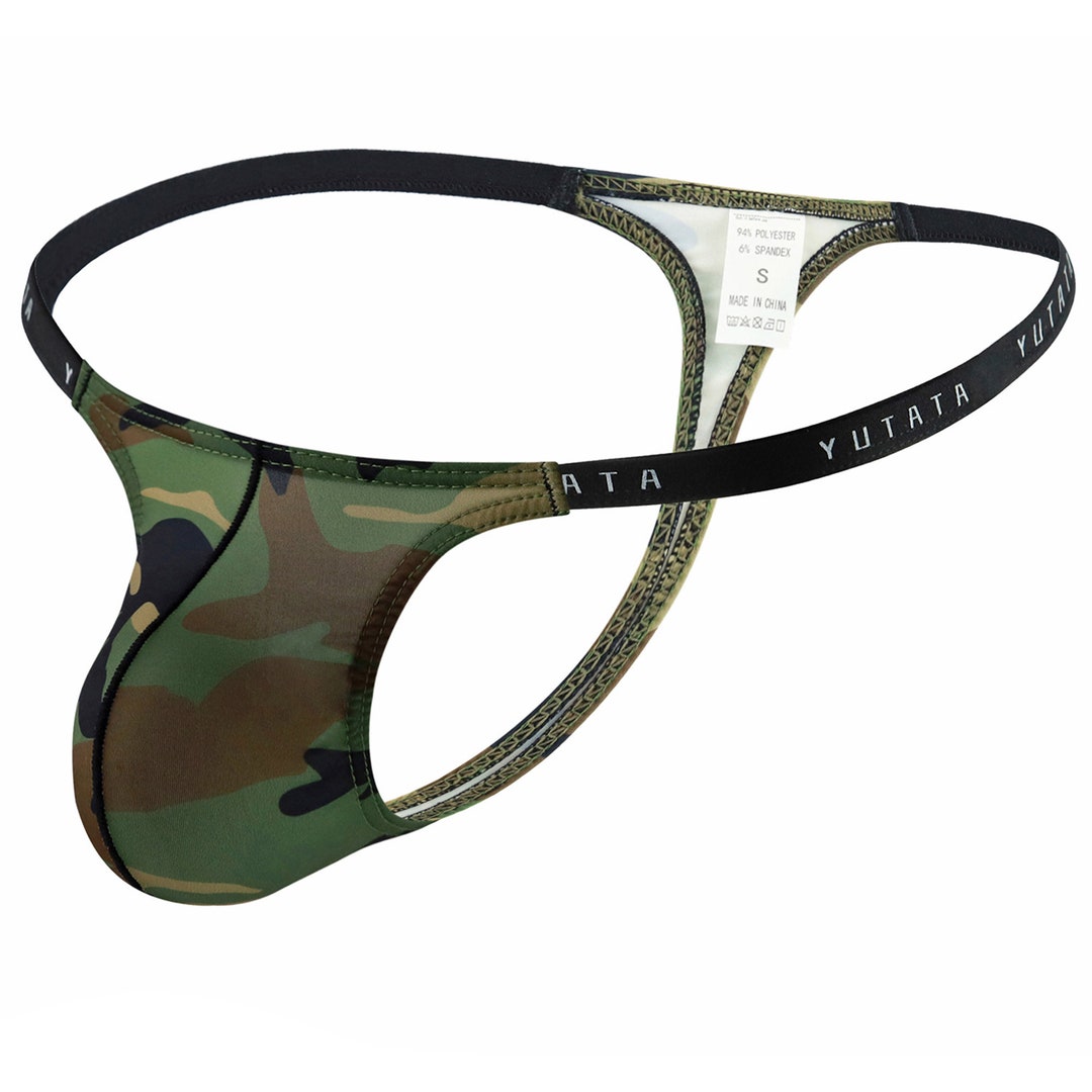 Camouflage Thong Briefs for Men, Men's Thong Briefs, High Elastic ...