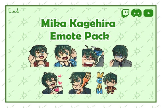 Mika Kagehira Emote Pack for Twitch Discord Youtube - Etsy