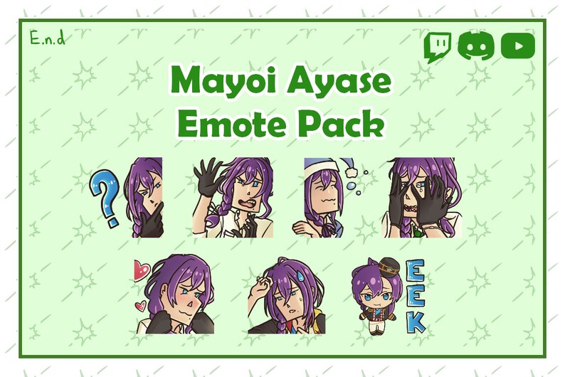 Mayoi Ayase Emote Pack for Twitch Discord Youtube - Etsy