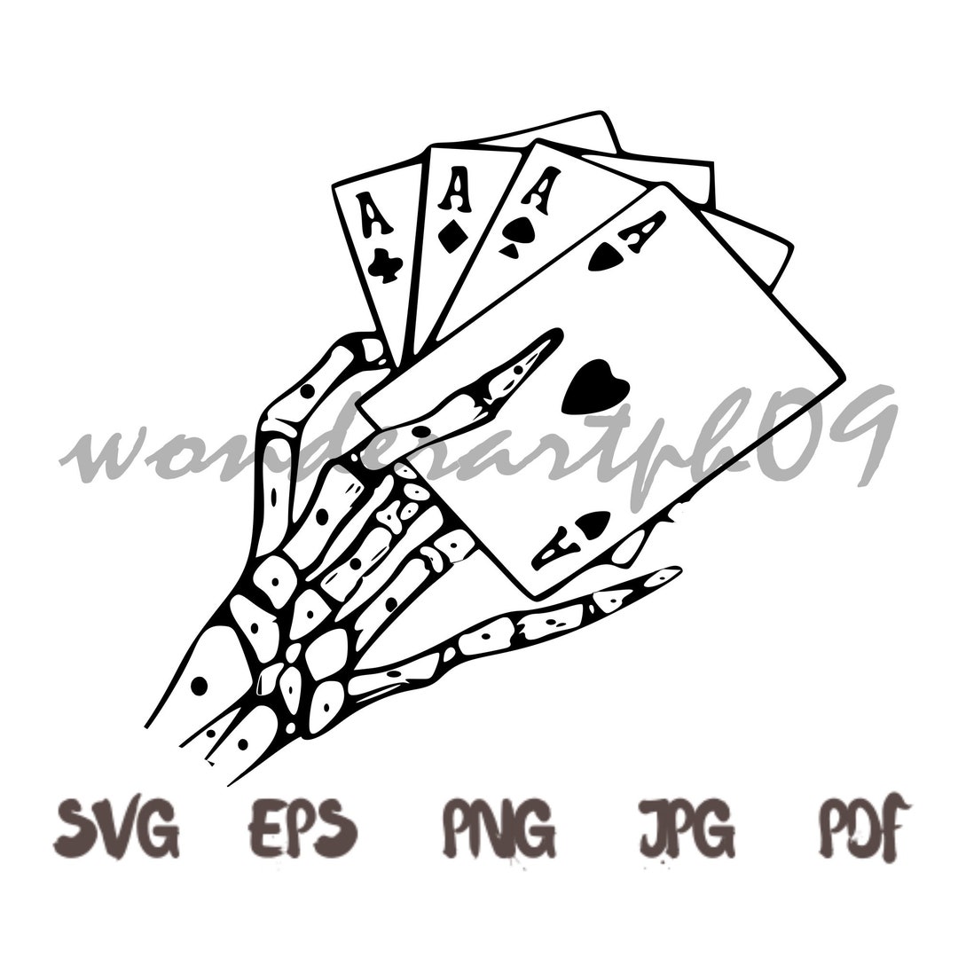 4 Aces Skeleton Hand - Etsy