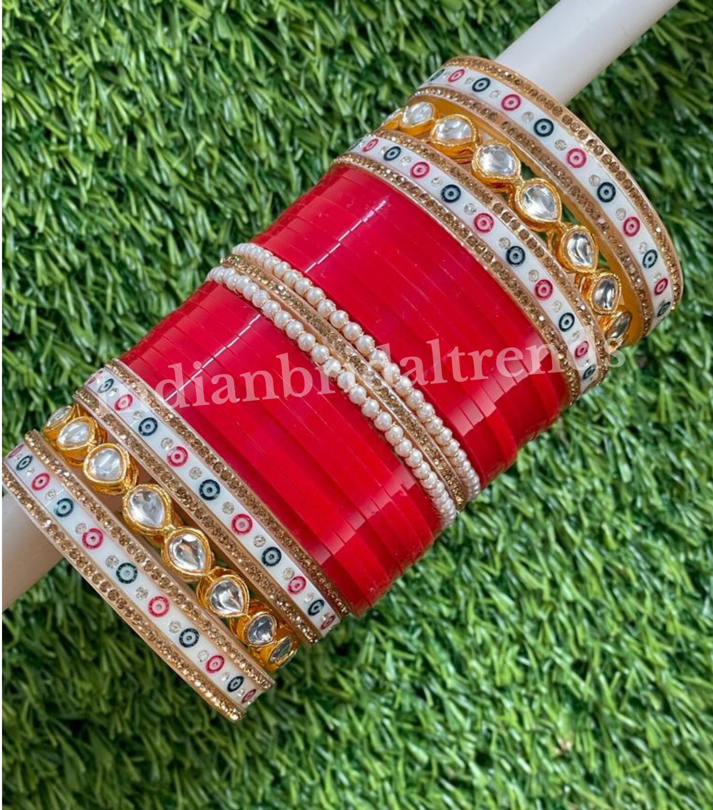 Traditional Bridal Chura Indian Bangles Red Dotted Chura - Etsy