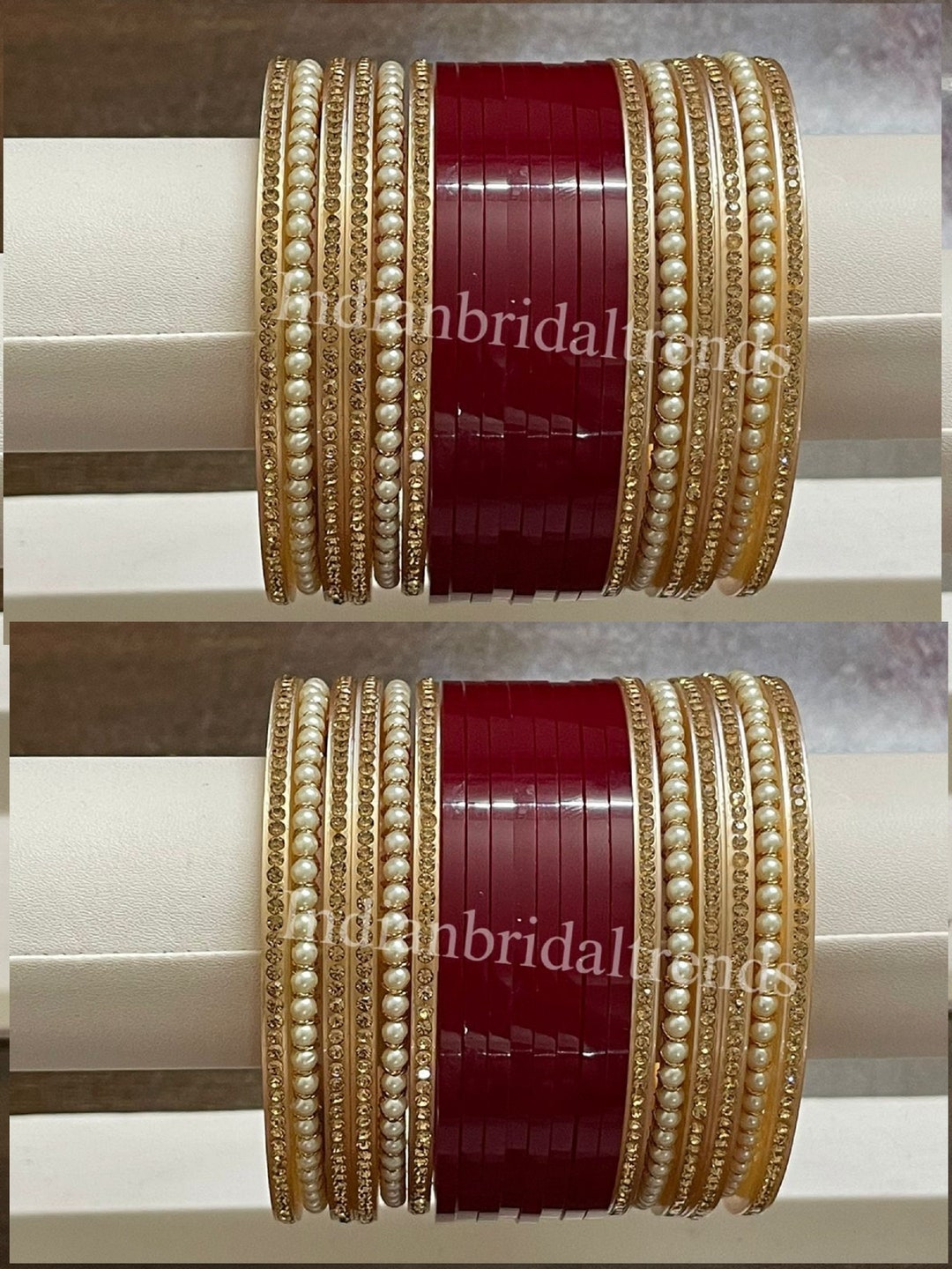 Traditional Bridal Chura, Indian Bangles, Red Dotted Chura, Red Punjabi ...