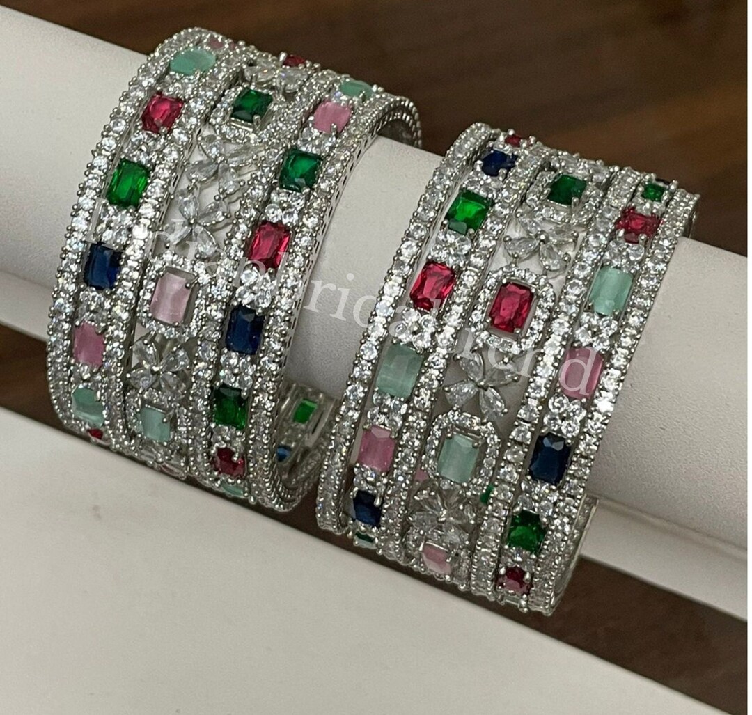 American Diamond Kada Bangle/multicolor AD Kada/rose Gold AD Bangle ...