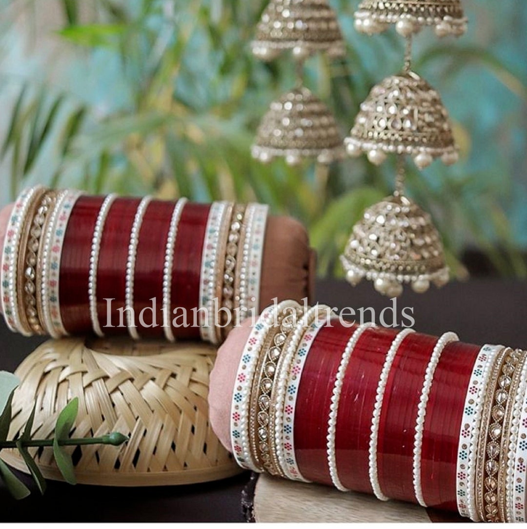 Punjabi Choora Bridal Chura Indian Bangles Set Traditional - Etsy