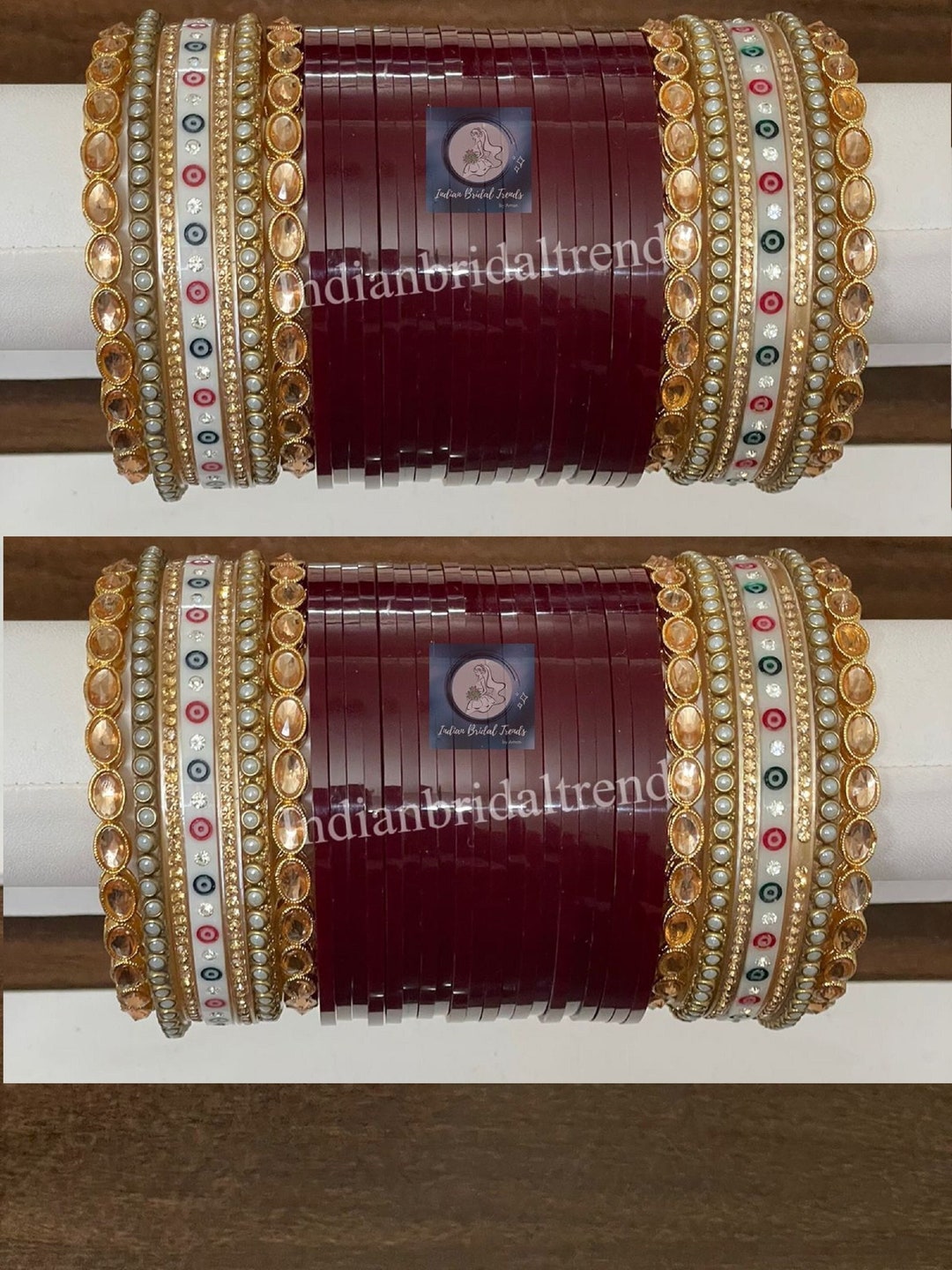 Traditional Bridal Chura, Indian Bangles, Red Dotted Chura, Red Punjabi ...