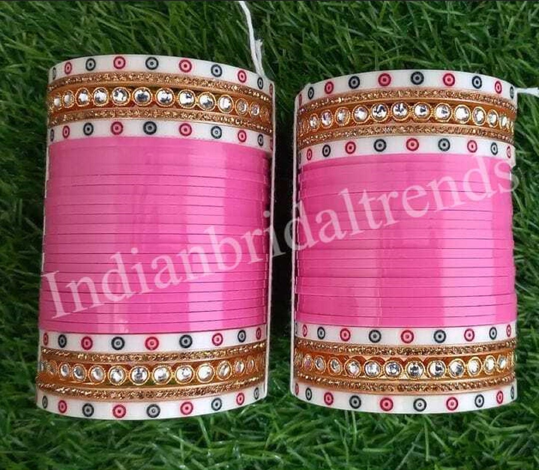 Traditional Bridal Chura, Indian Bangles, Red Dotted Chura, Red Punjabi ...