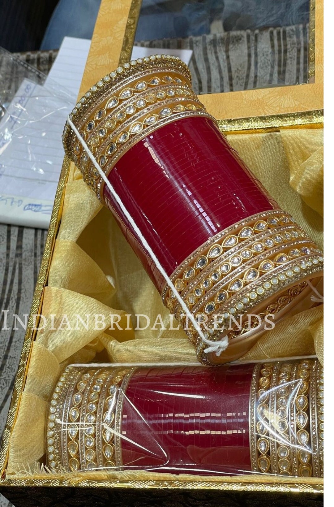 Punjabi Choora Indian Bridal Chura Red Chuda Bangles Set Indian Wedding ...