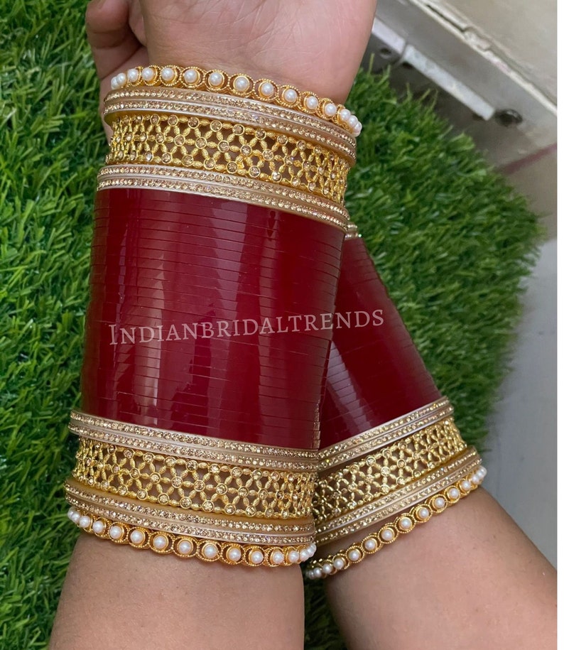 Indian Wedding Bridal Chura Bridal Bangles AD Diamond Punjabi - Etsy