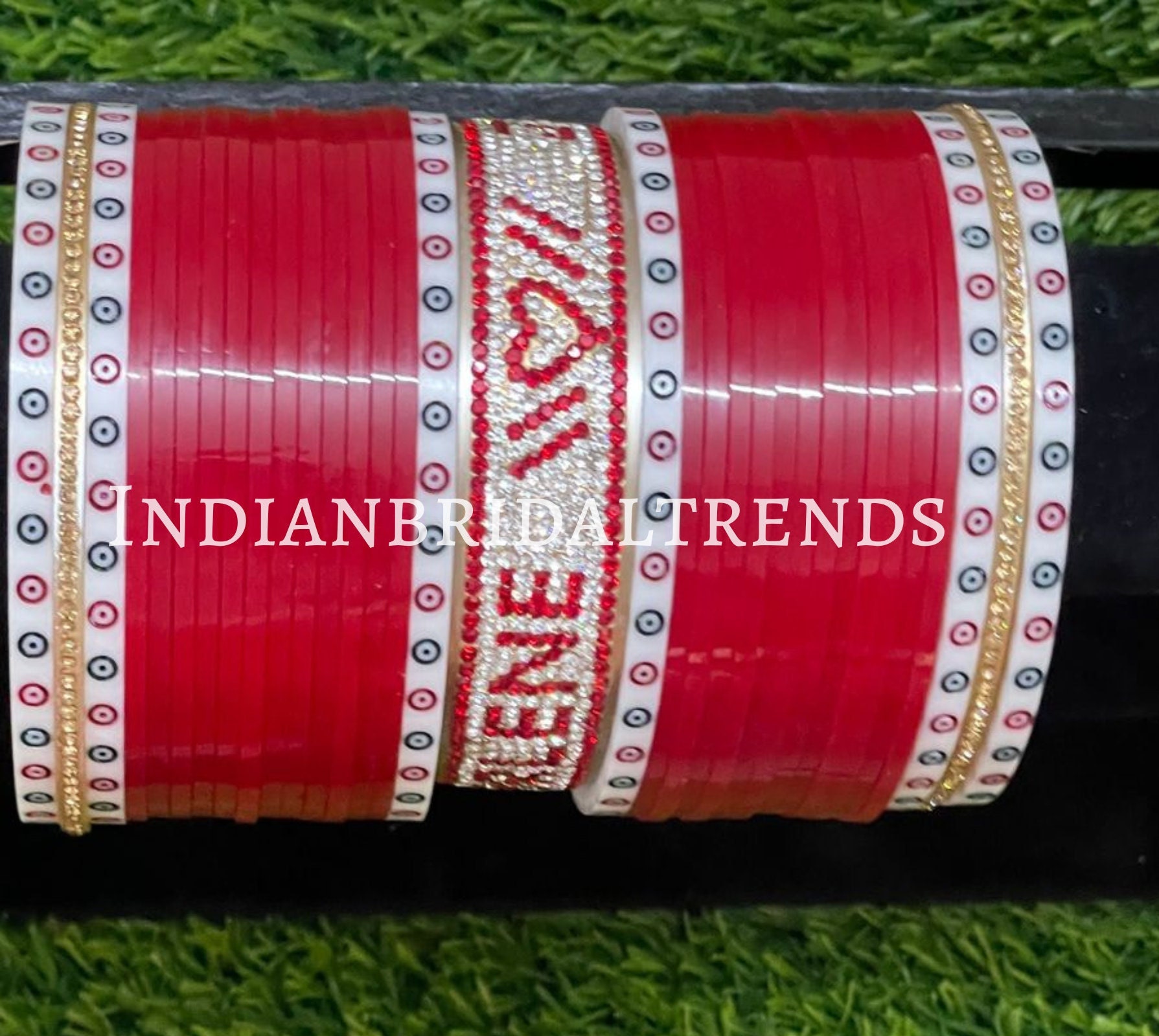 Traditional Bridal Chura Indian Bangles Red Dotted Chura - Etsy