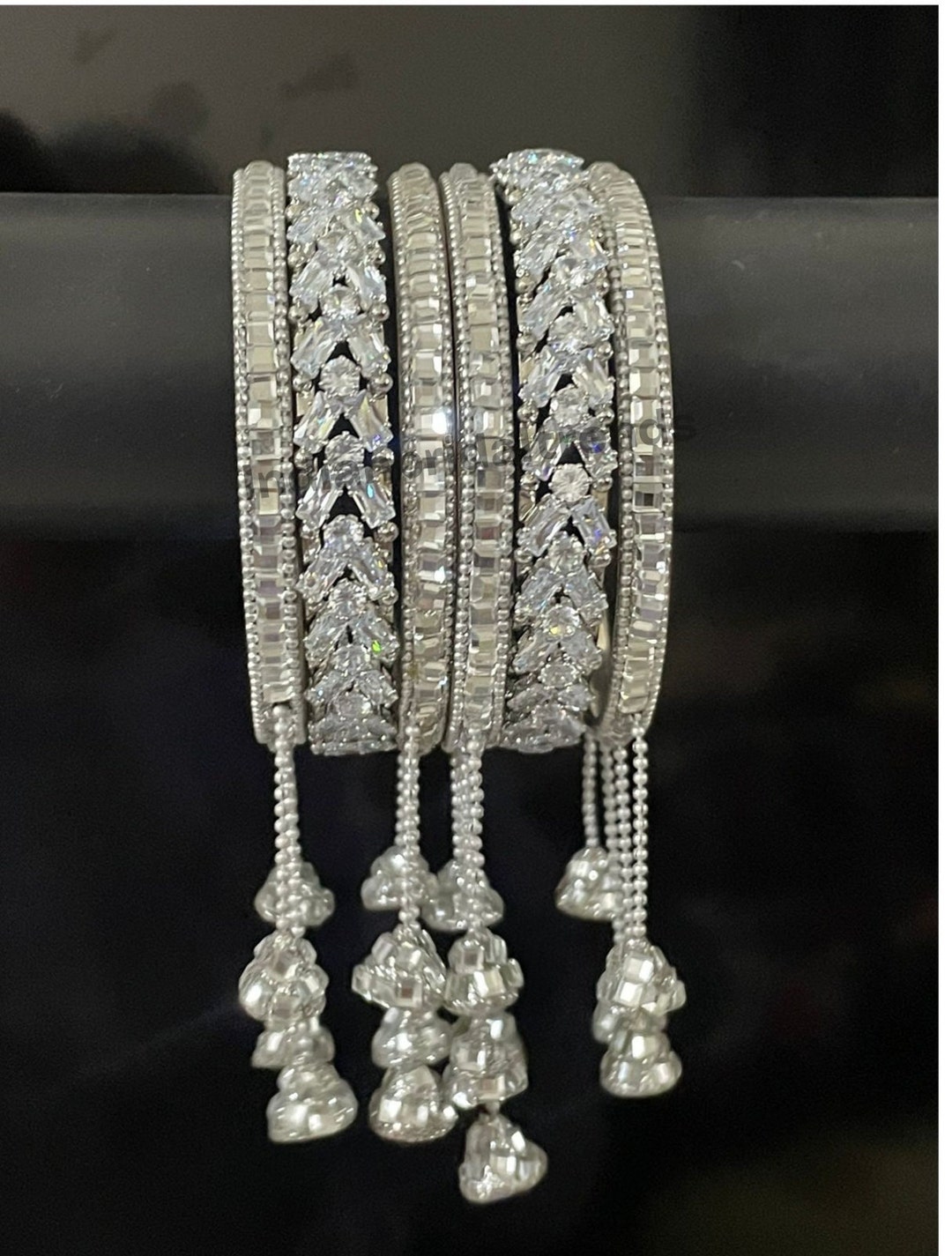 Diamond Bangle Pair CZ Bangles Indian Jewelry Pakistani Jewelry ...