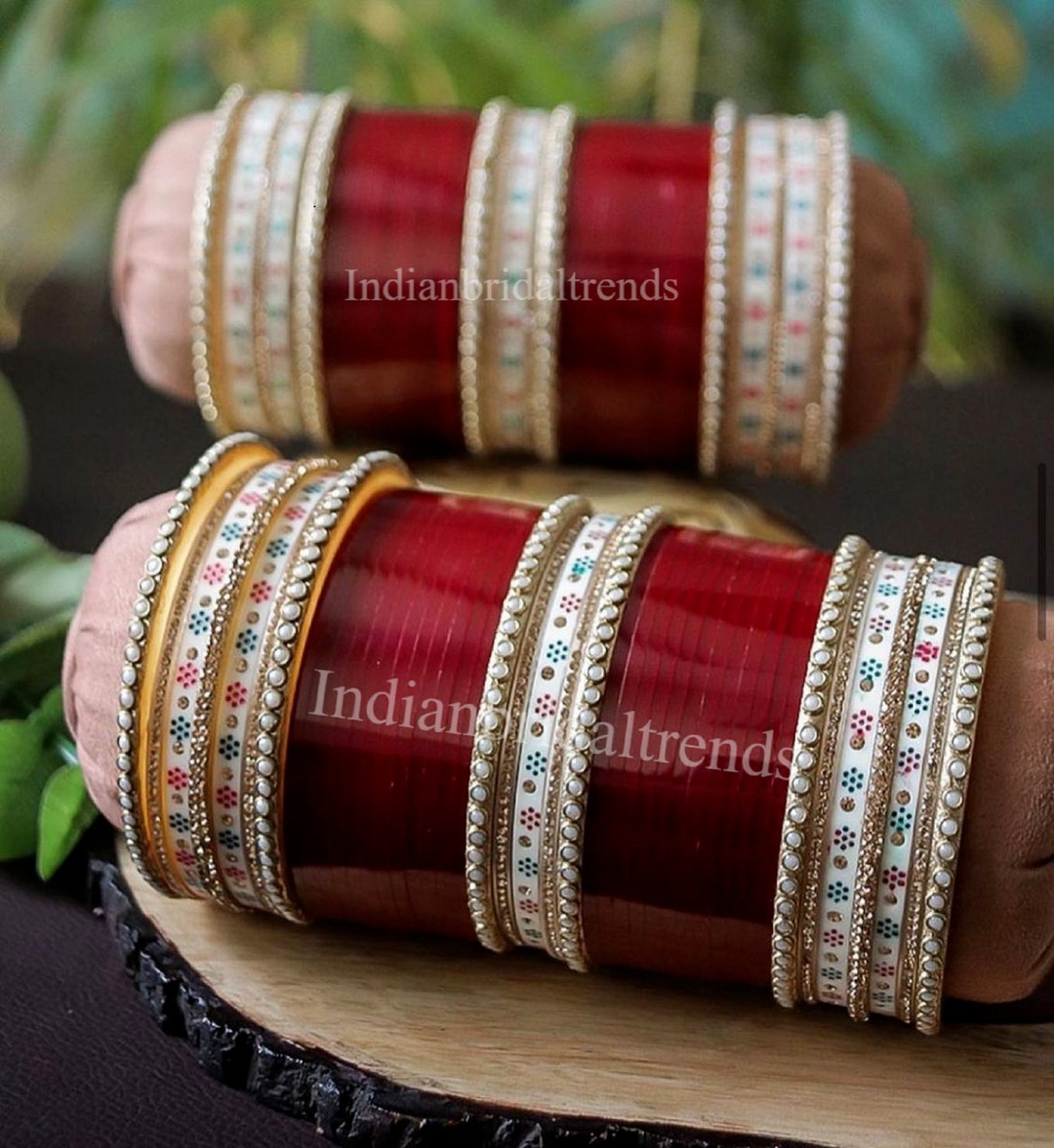 Traditional Bridal Chura. Punjabi Traditional Chuda. Wedding Bangles ...