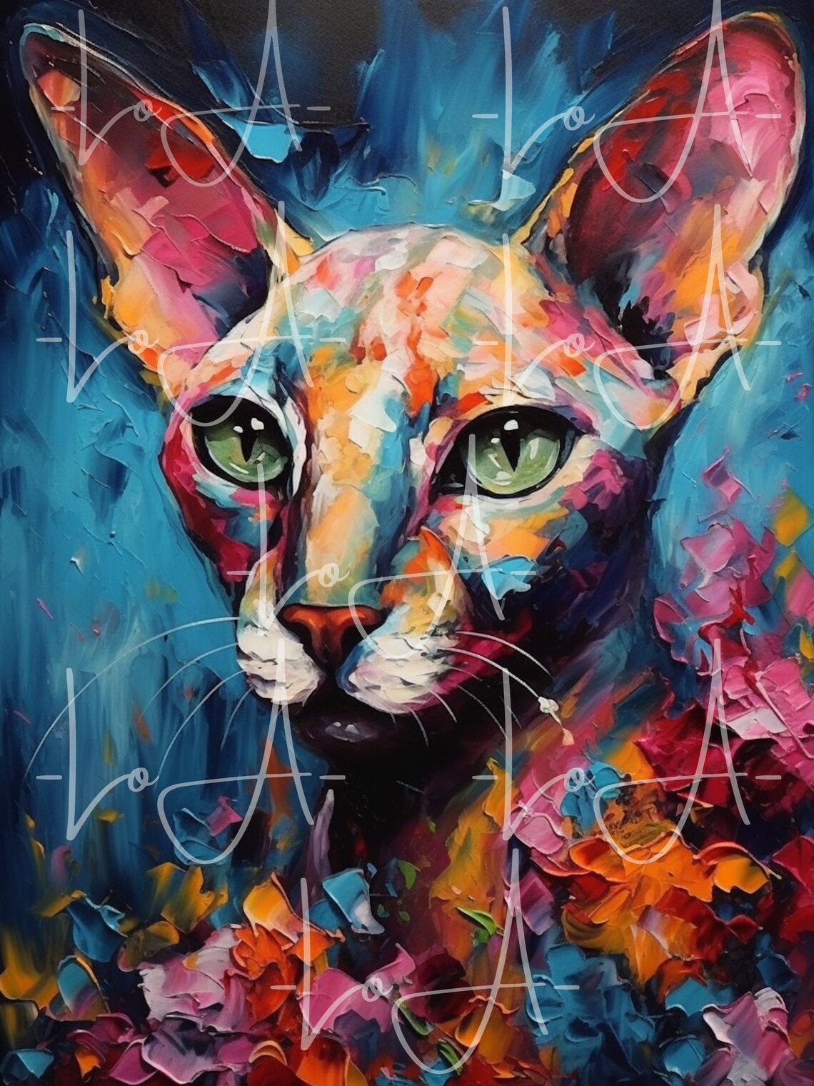 Sphinx Cat, Sphinx Portrait, Digital Portrait, Digital Art, Oil Art ...