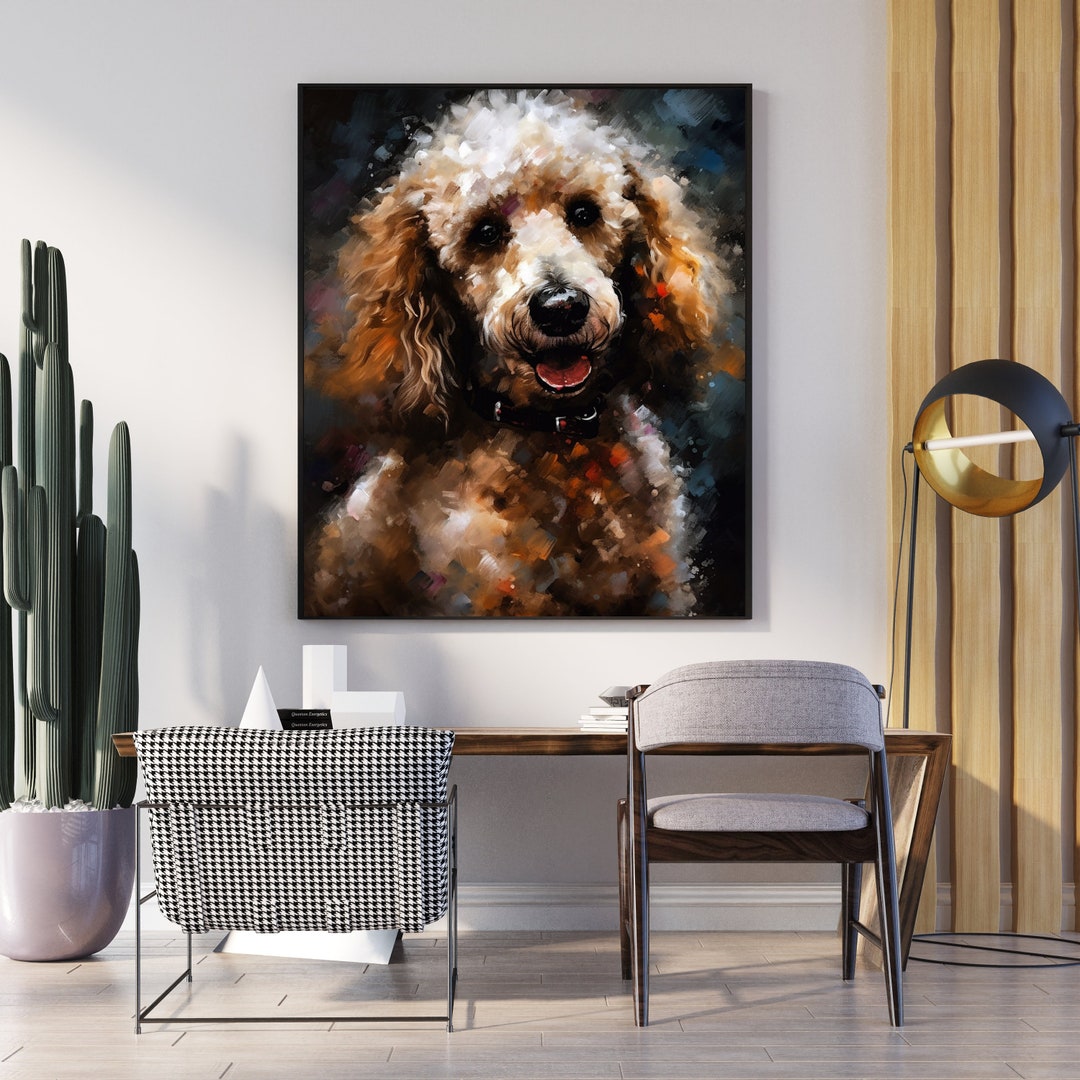 Miniature Poodle Artwork, Art Print, Unique Gift, Wall Art, Coloftul ...