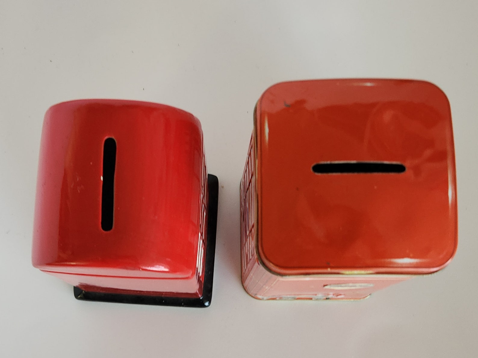 Vintage English Phone Booth Coin Bank Piggy Bank Bright Red - Etsy