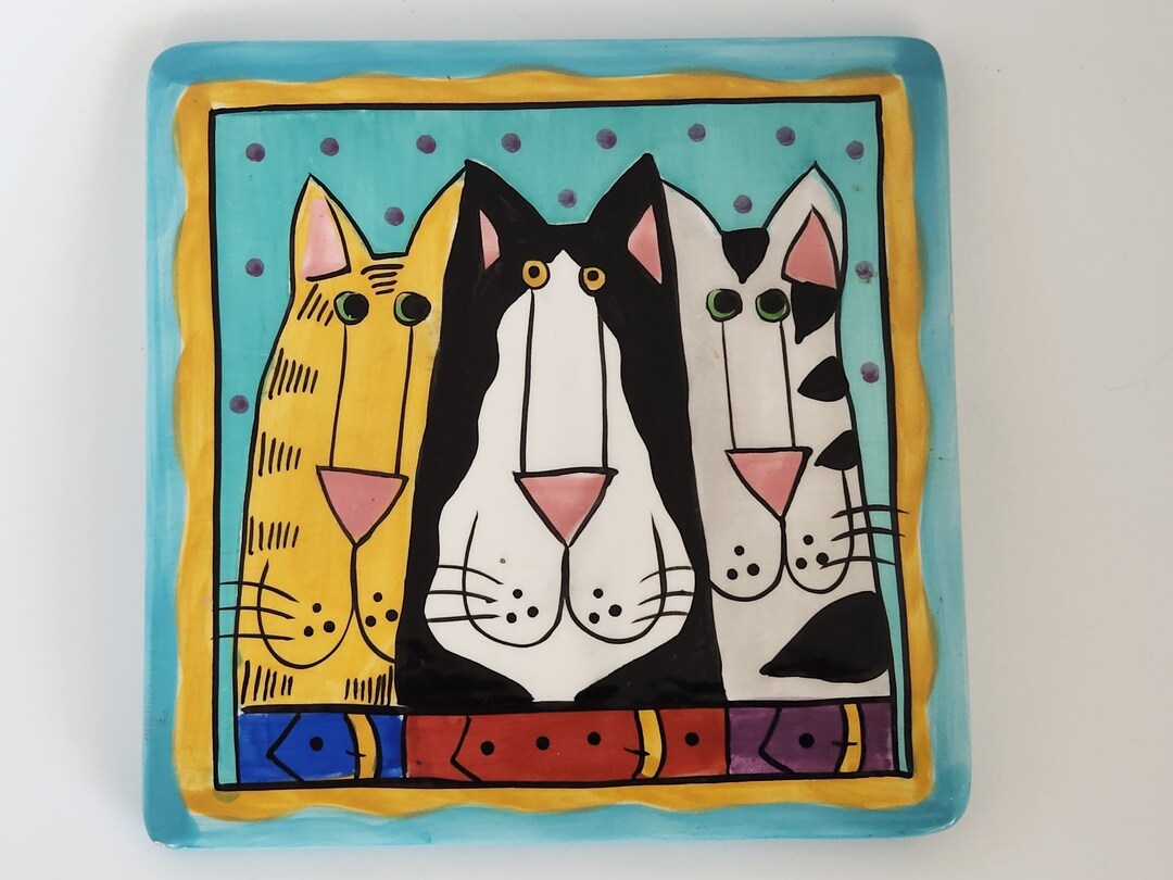 Catzilla Cat Trivet by Candace Reiter Cat Tile for Hot Dishes 2001 EUC ...
