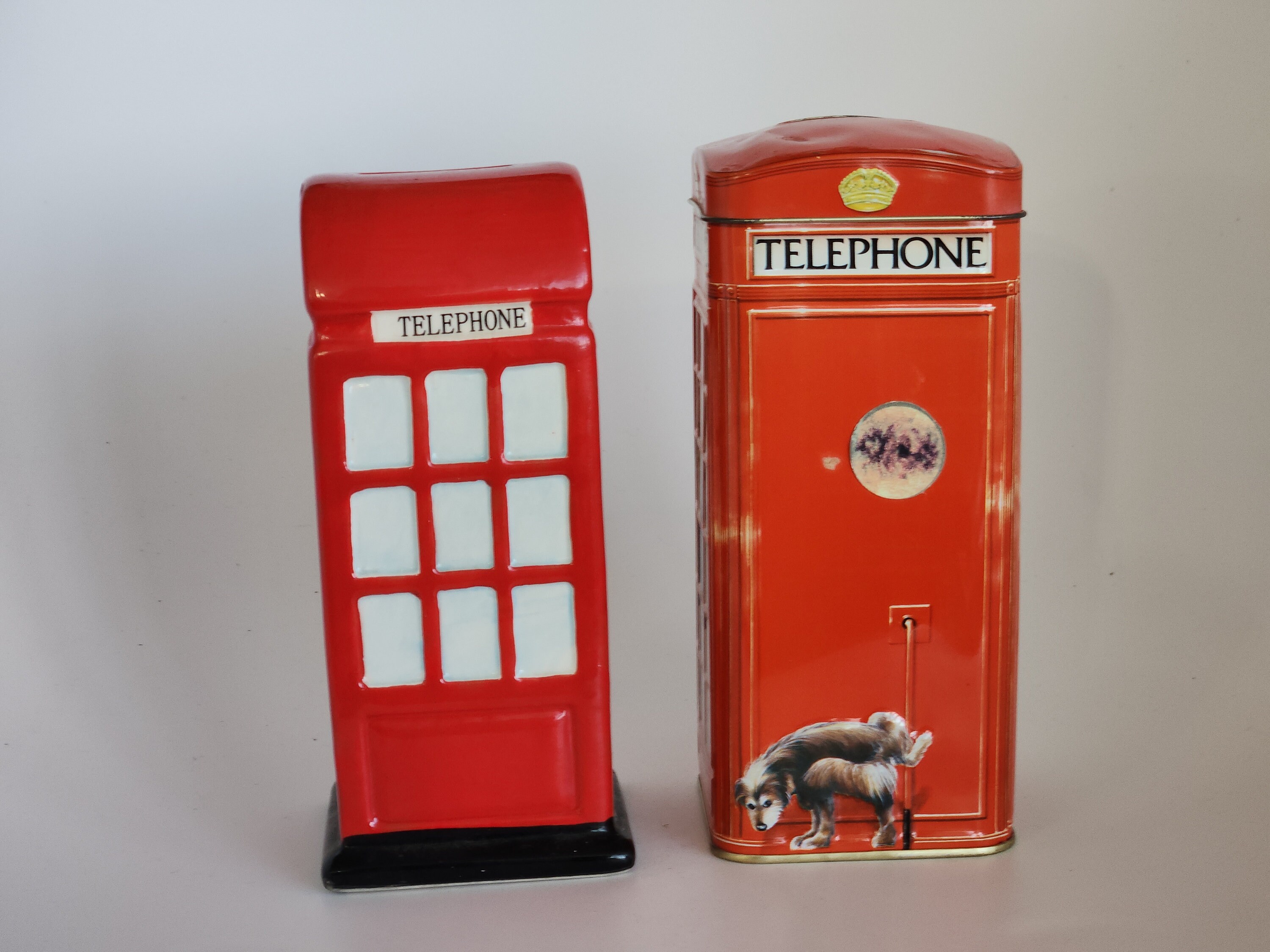 Vintage English Phone Booth Coin Bank Piggy Bank Bright Red - Etsy
