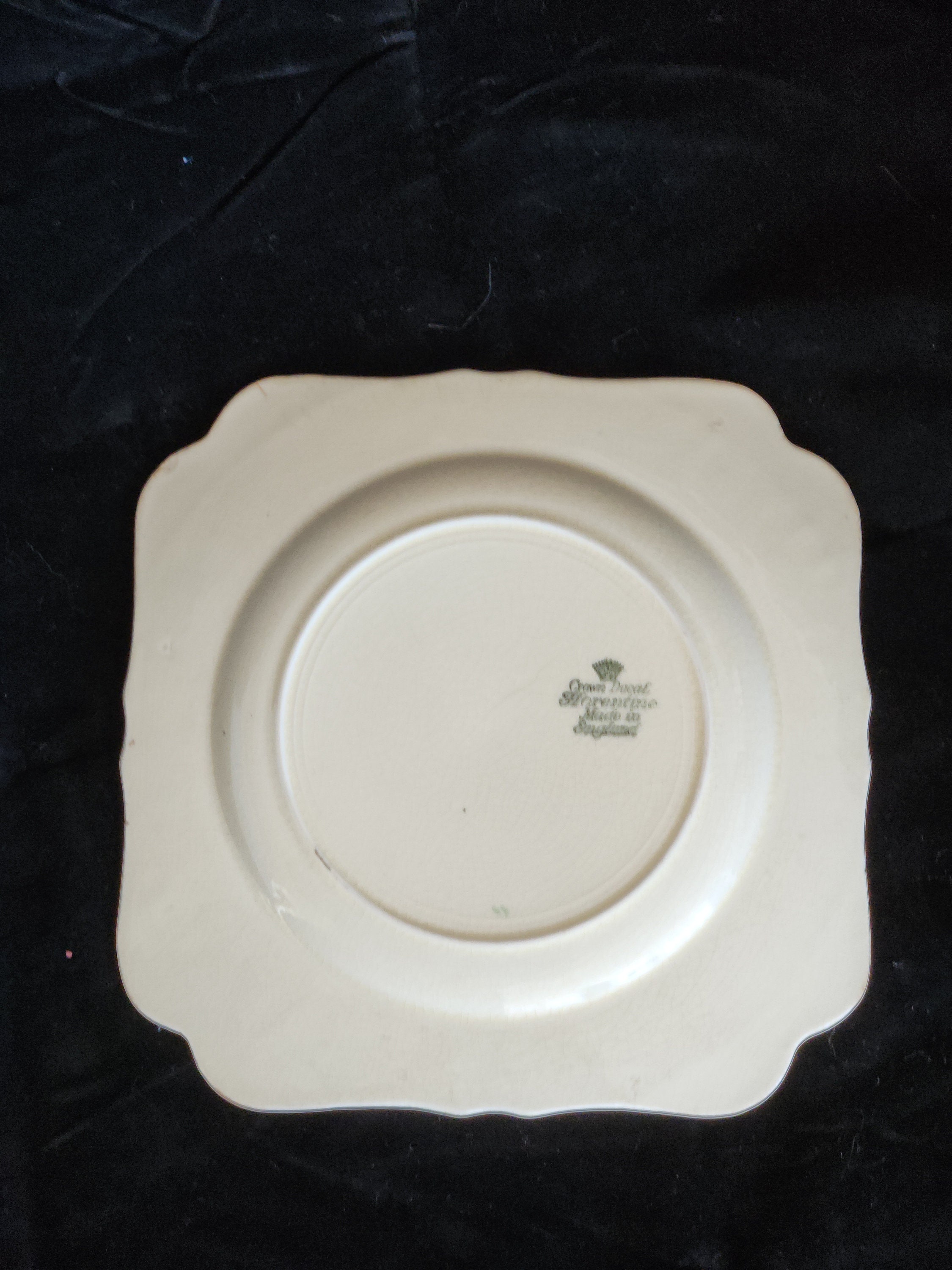 Crown Ducal Florentine Square Plate Made in England Antique Some Crazing Yellow and Tan 8 - Etsy