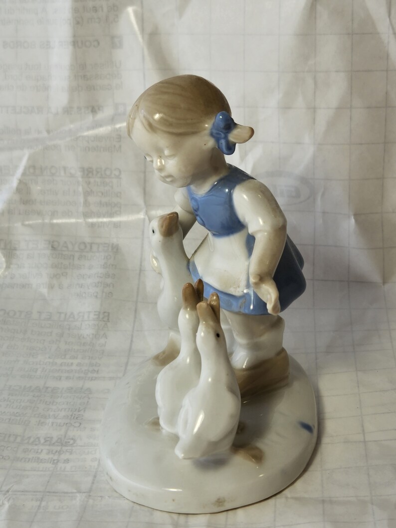 Vintage Girl With Fowl Figurine Lippelsdorf GDR Porcelain Girl - Etsy