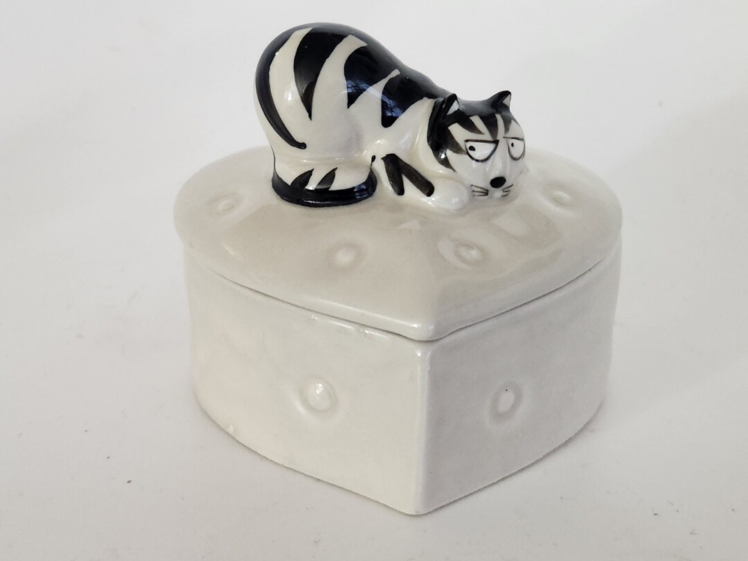 Takahashi San Francisco Tom Cat Heart Shaped Trinket Box With Cat ...
