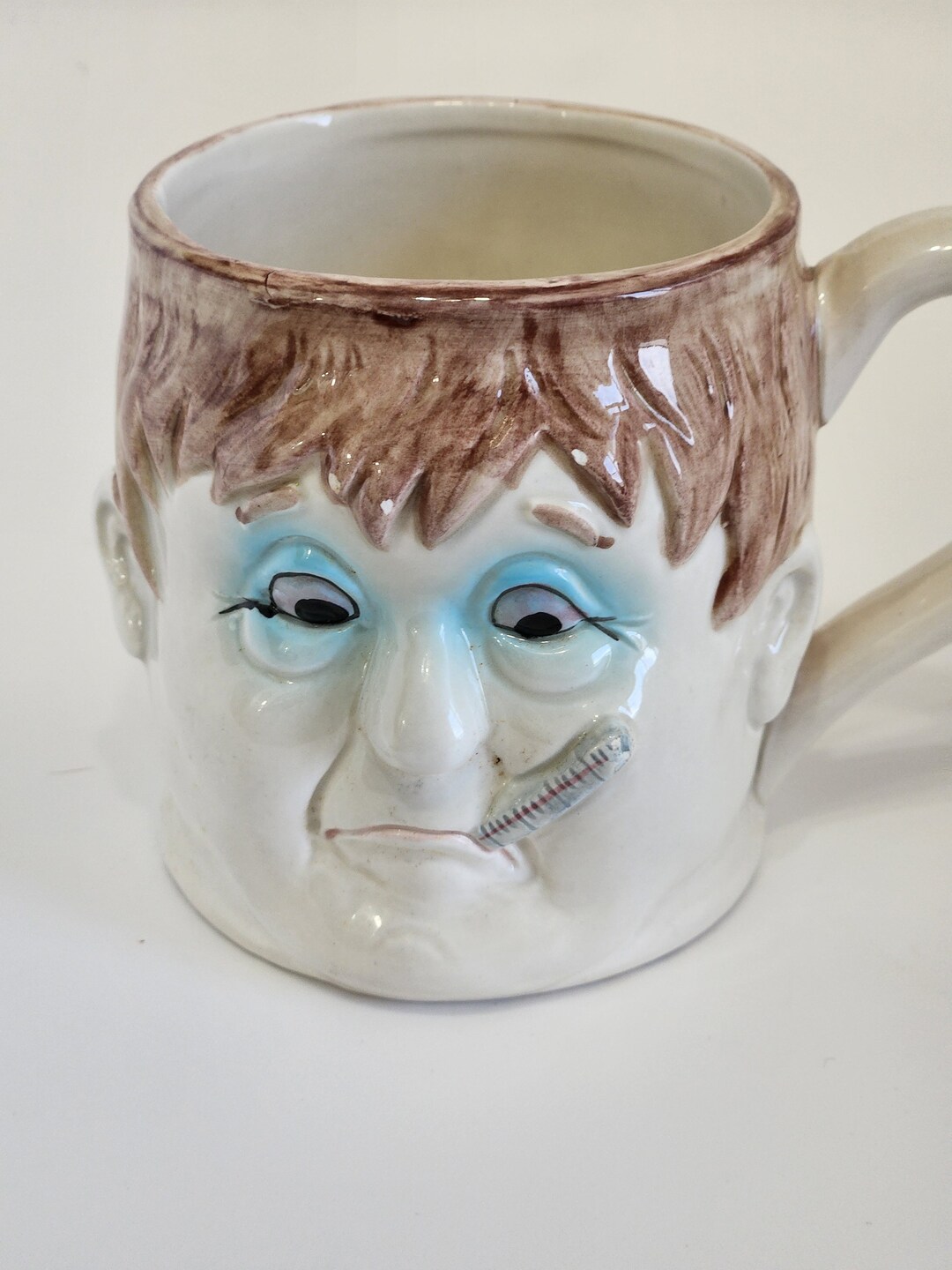 OCI Omnibus Mug Sickness Flu Sad Face Thermometer in Mouth Whimsical ...