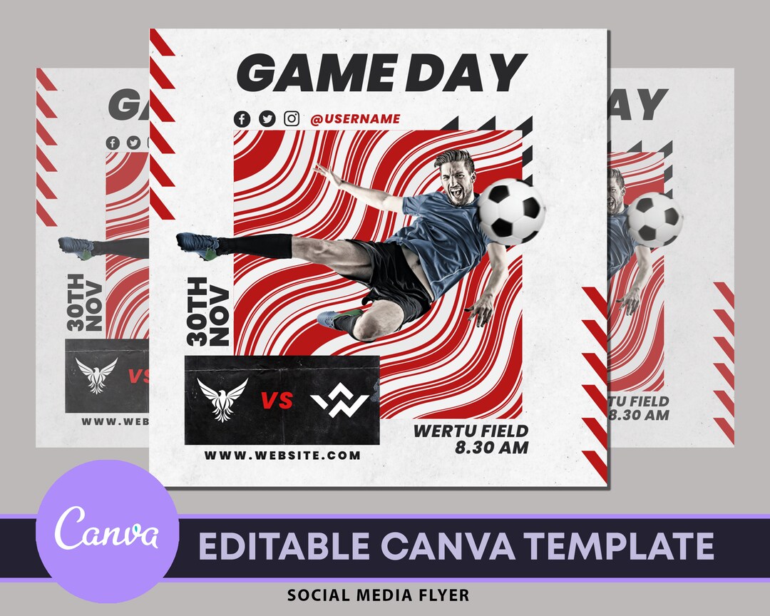 Gameday Canva Flyer , Sport Flyer, Match Day Post, Instagram Post ...