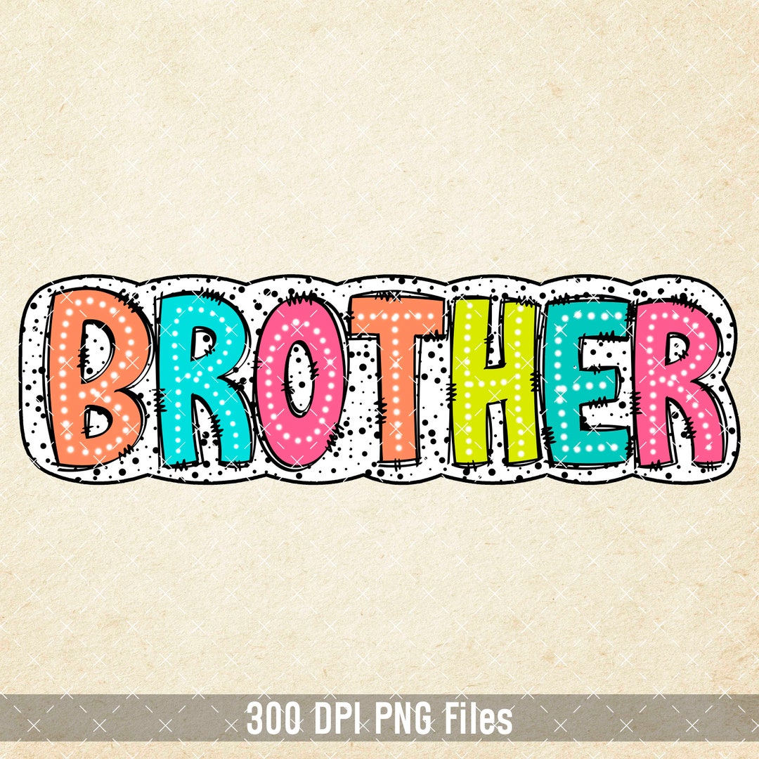 Brother PNG, Colorful, Bright Doodle, Dalmatian Dots, Mascot, Alpha ...