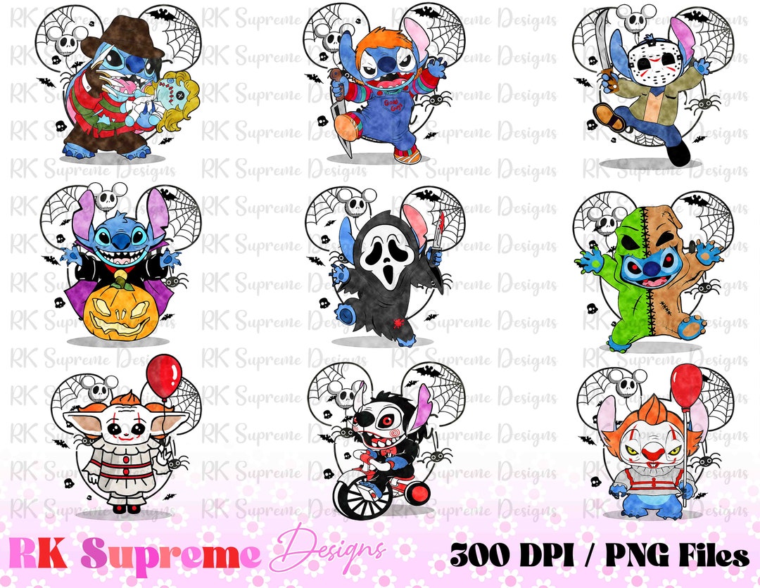 Stitch Horror Villains Watercolour Clipart Bundle Cute Stitch - Etsy