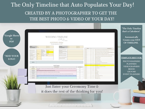 Plus Automated Wedding Timeline Template Calculator for PLUS - Etsy