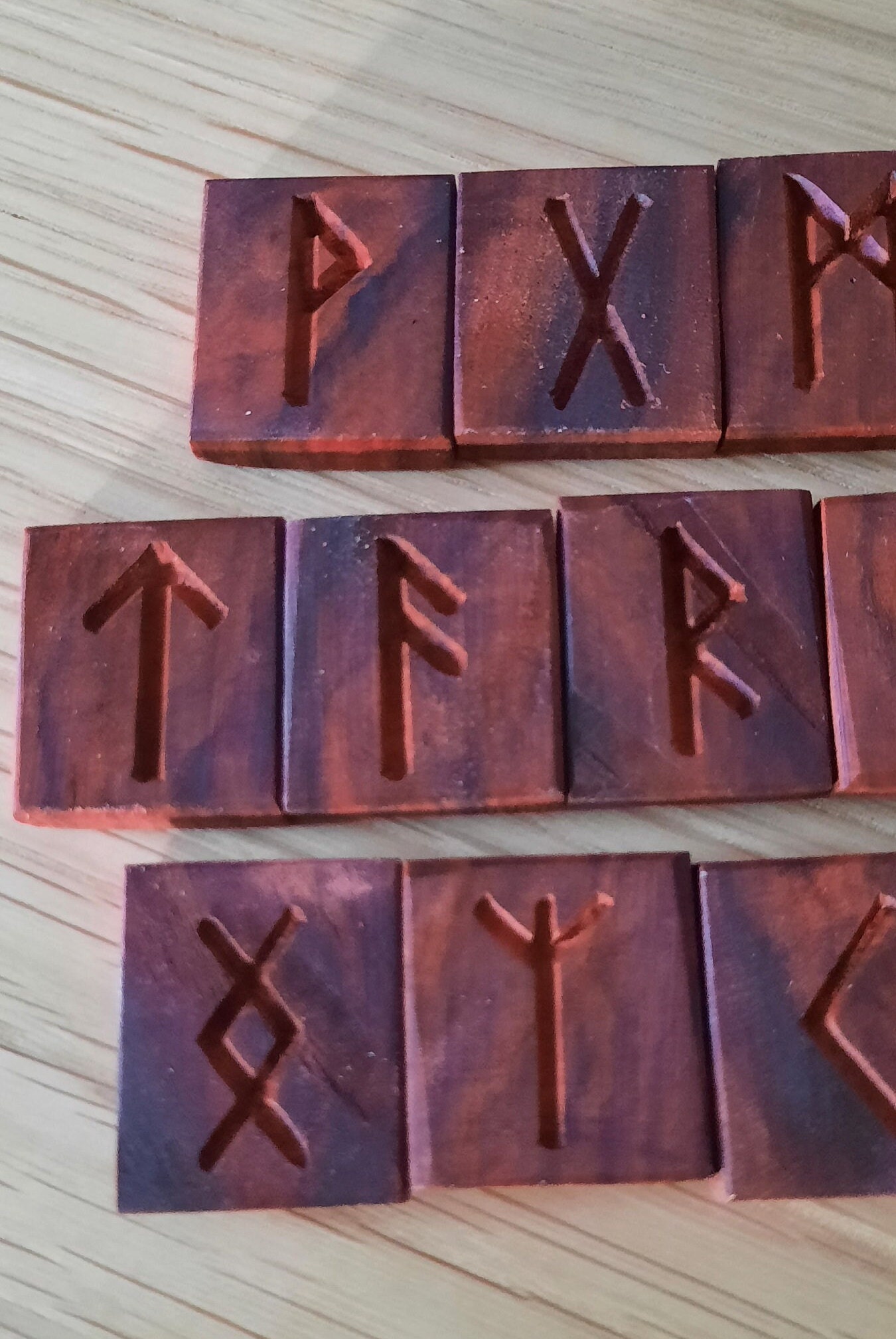 Redheart Futhark Runes Rare Exotic Wood Including Blank Rune - Etsy UK