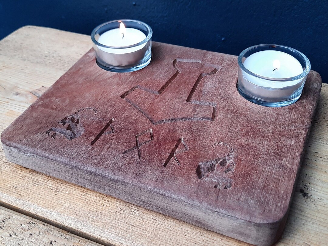 Thor Altar With Mjolnir and Goats Tanngrisnir and Tanngnjóstr - Etsy