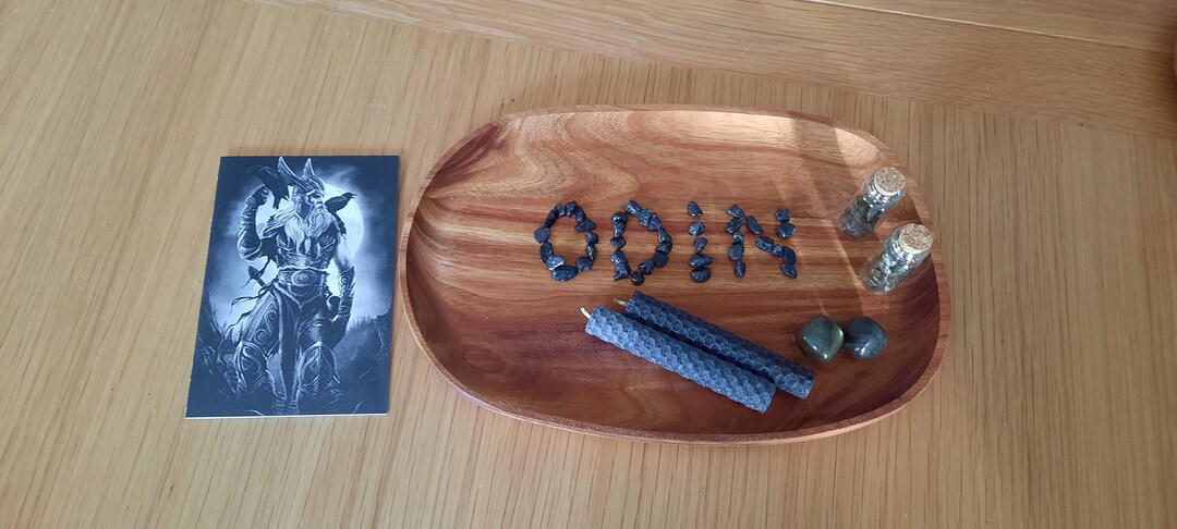 Odin Altar Plate With Crystals, Candles and Art Card - Etsy