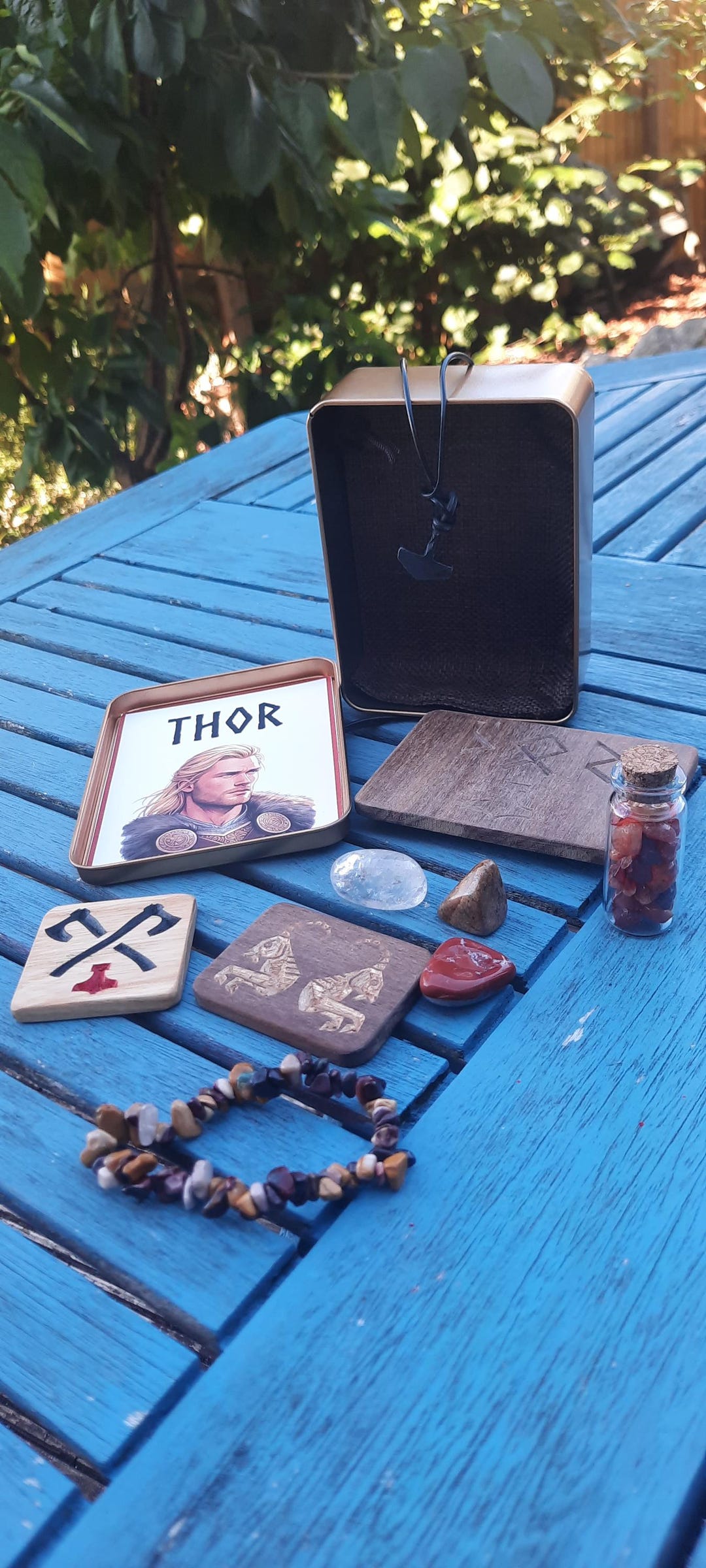 Thor Deluxe Altar Set in Gold Tin - Portable Travel Altar Set - Etsy