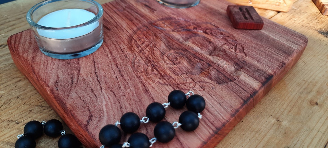 Hel Altar With Two Glass Votives - Etsy