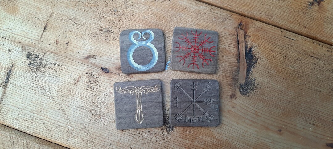 Tokens Set 1 Troll Cross, Helm of Awe, Vegvisir and Irminsul - Etsy