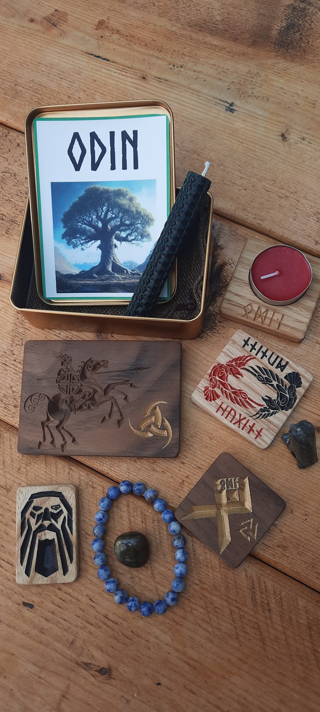 Odin Deluxe Travel Altar Set in Gold Tin - Etsy