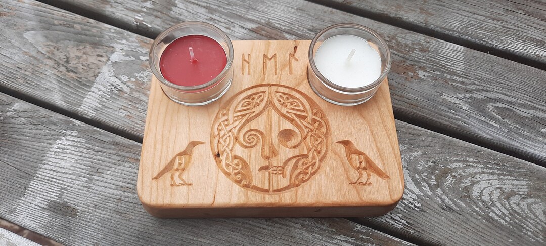 Hel Altar With Ravens and Hagalaz Runes - Etsy