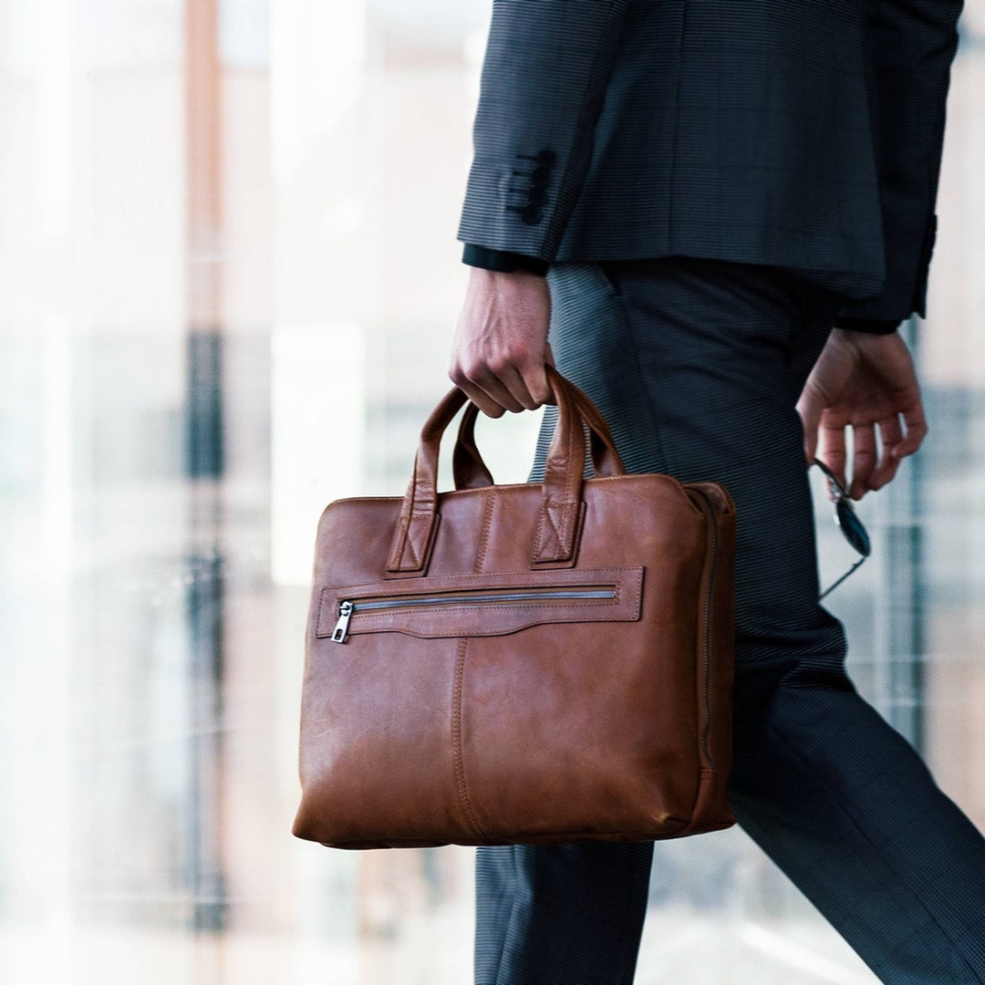 Briefcase, Custom Laptop Bag, Leather Computer Bag, Leather Satchel - Etsy