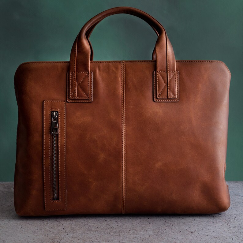 Briefcase, Custom Laptop Bag, Leather Computer Bag, Leather Satchel - Etsy