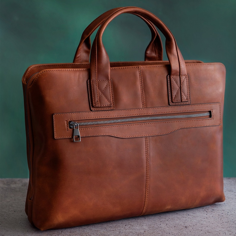Briefcase, Custom Laptop Bag, Leather Computer Bag, Leather Satchel - Etsy