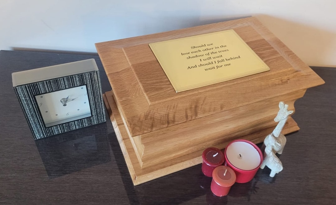 Woodern Double Adult Solid Oak Urn/casket for Burial/cremation. Free ...