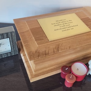 Woodern Double Adult Solid Oak Urn/casket for Burial/cremation. Free Delivery/free Engraved ...