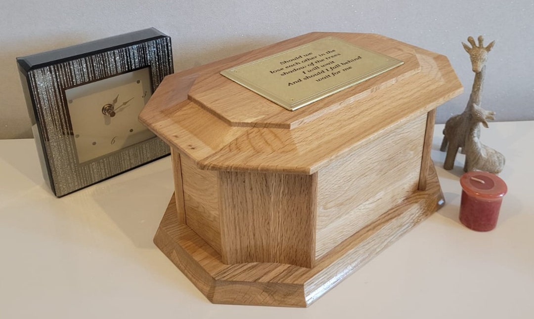 Superior Solid Oak 8 Sided Urn/casket for 1 Adult. for Keepsake/burial/free Delivery/free ...