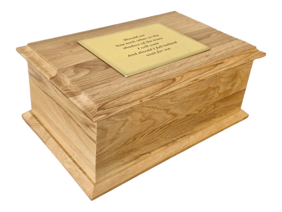 Double Adult Solid Oak Plain Urn/casket for Burial/cremation. Free ...