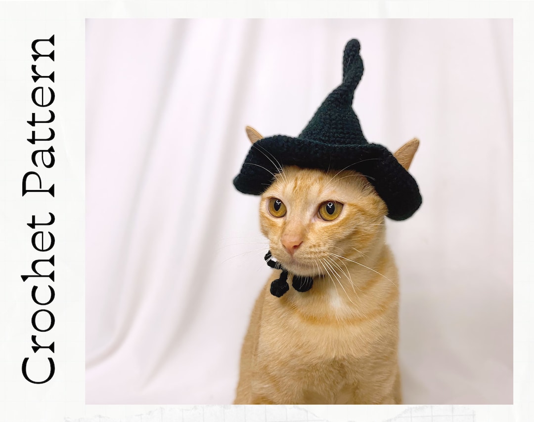 Crochet Pattern: Witch Hat for Cats, PDF Instructions for Cat Witch Hat ...