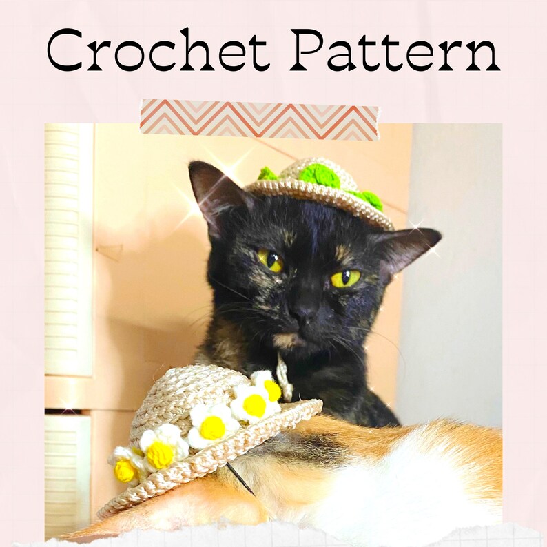 Crochet Pattern: Straw Hat for Cats PDF Instructions for Cat - Etsy